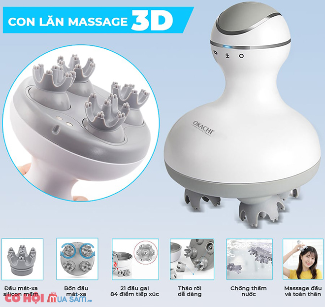 Đánh giá tổng quan về máy massage đầu cầm tay OKACHI LUXURY JP-M210 ...